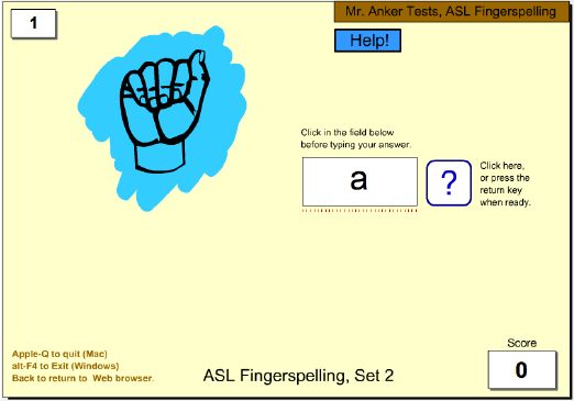 Mr. Anker Tests ASL (American Sign Language Fingerspelling) Practice