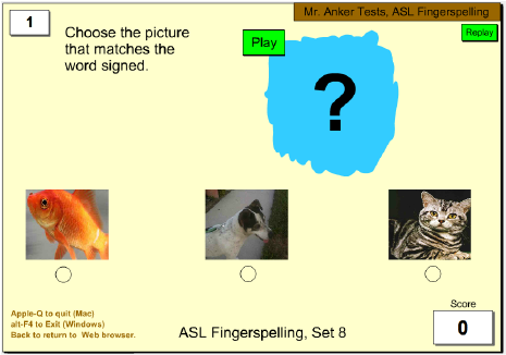 Mr. Anker Tests ASL (American Sign Language Fingerspelling) Practice